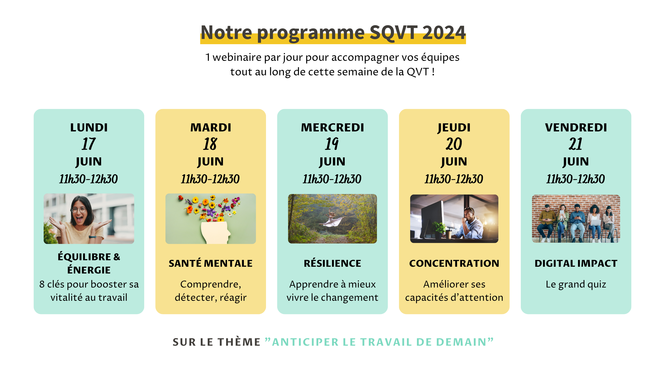 Organiser la semaine de la qualité de vie au travail (QVT) 2024